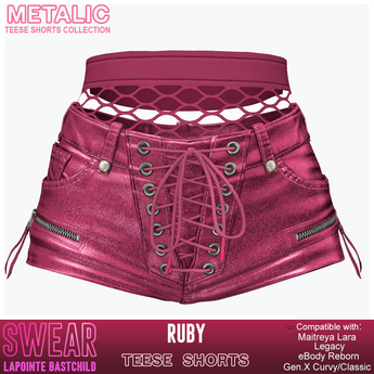 Second Life Marketplace - Shorts Metalic Teese RUBY